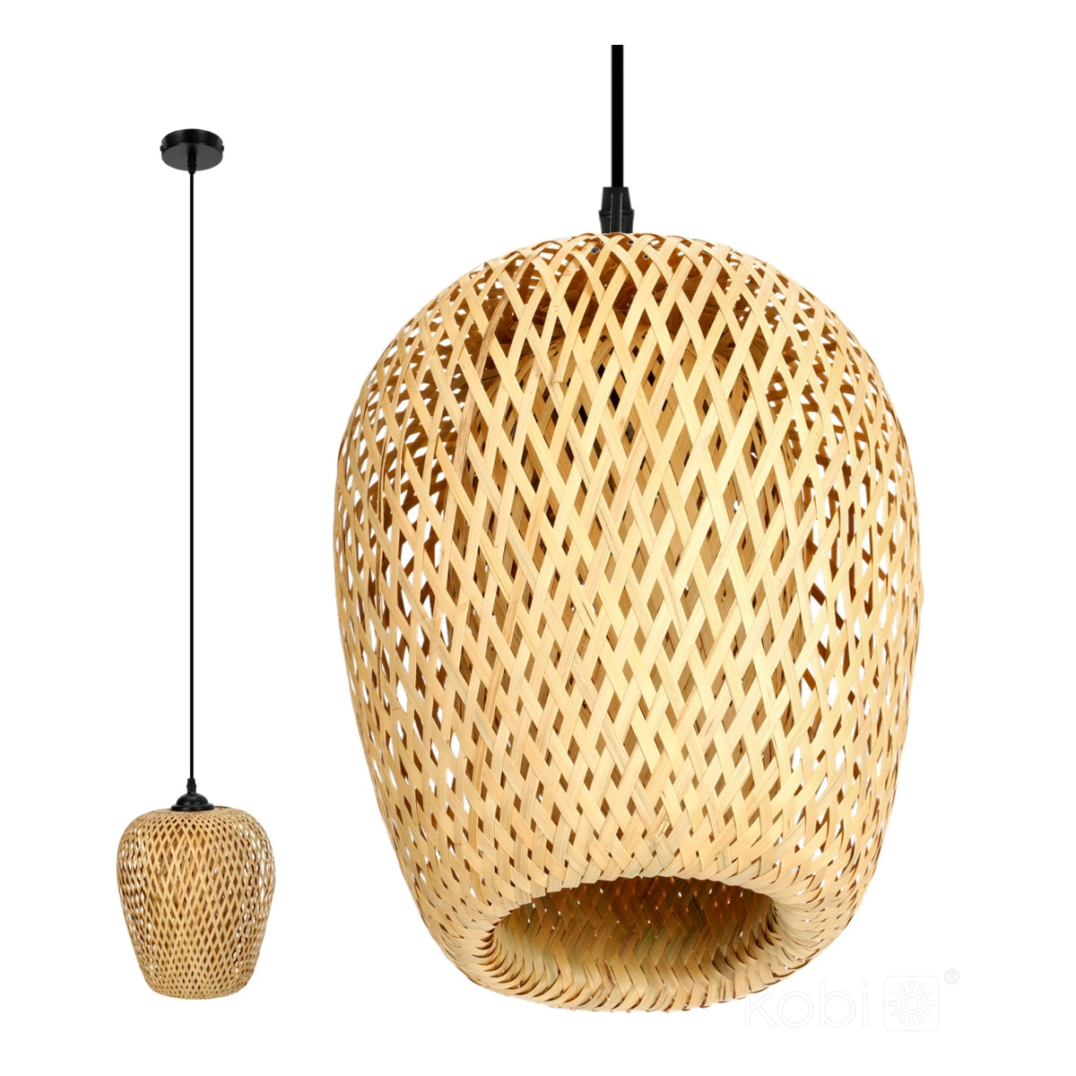 LED Hanglamp E27 bamboe 24cm | Bern | LedLoket